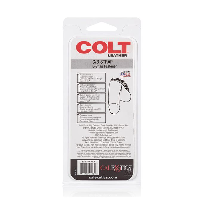 COLT Leather C/B Strap 5 Snap Fastener - Black – Hella Raw