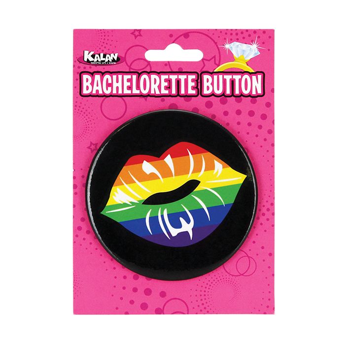 3" Button - Rainbow Lips – Hella Raw