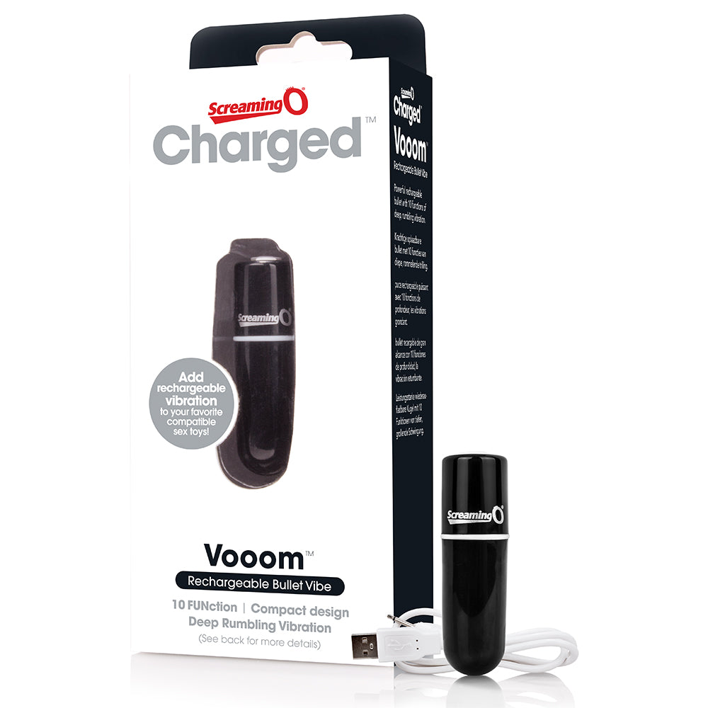 Screaming o charged vooom rechargeable bullet vibe black – Hella Raw