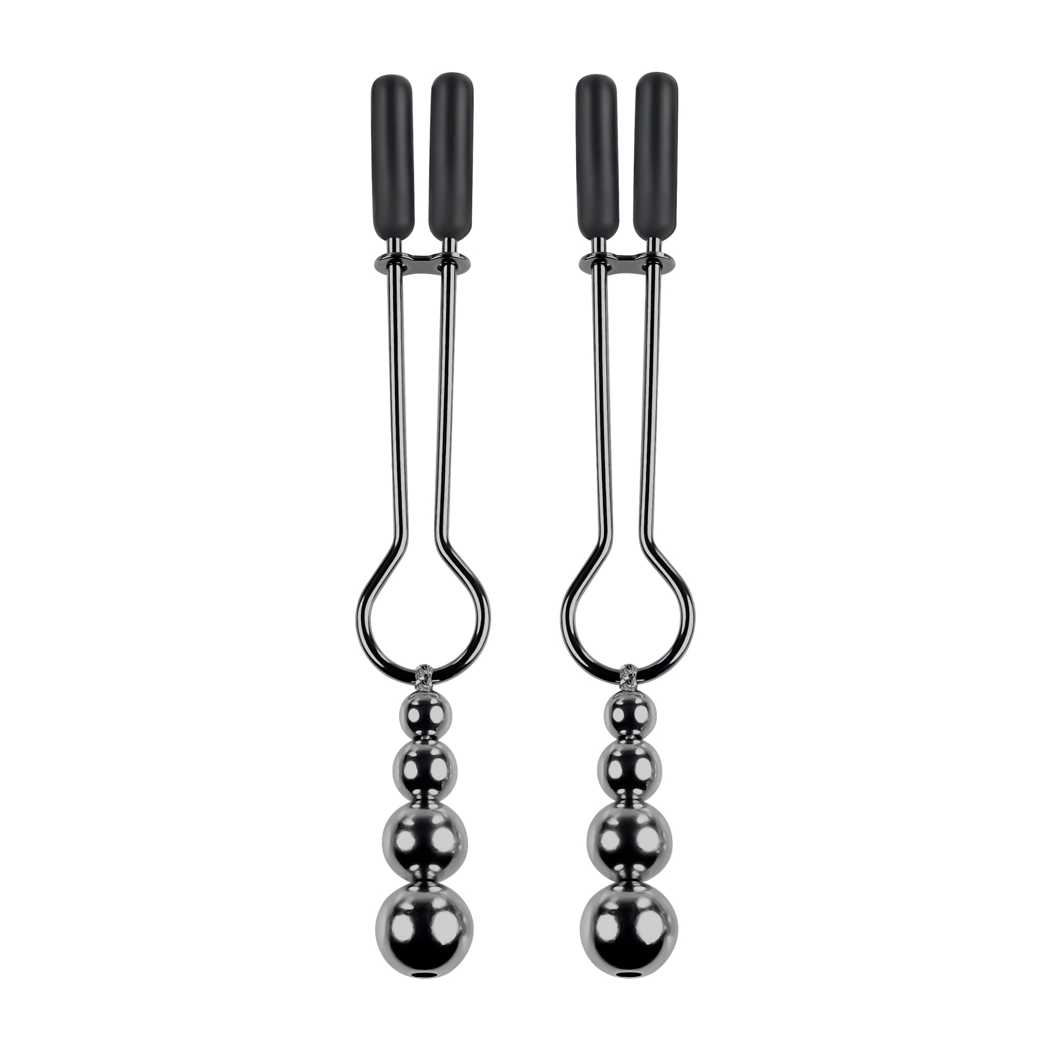 Hella Raw Selopa Beaded Nipple Clamps Black Chrome